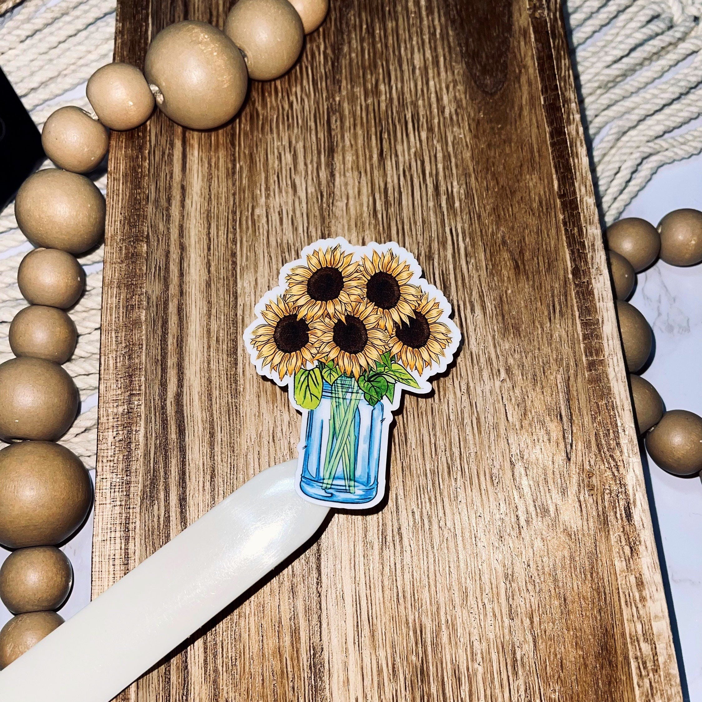 Sunflower Sticker Vinyl Sunflower Sticker Waterproof - Etsy