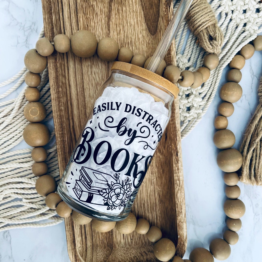 Book Lover Cup, Iced Coffee Cup, Gift for Reader, Beer Glass Can, Book ...