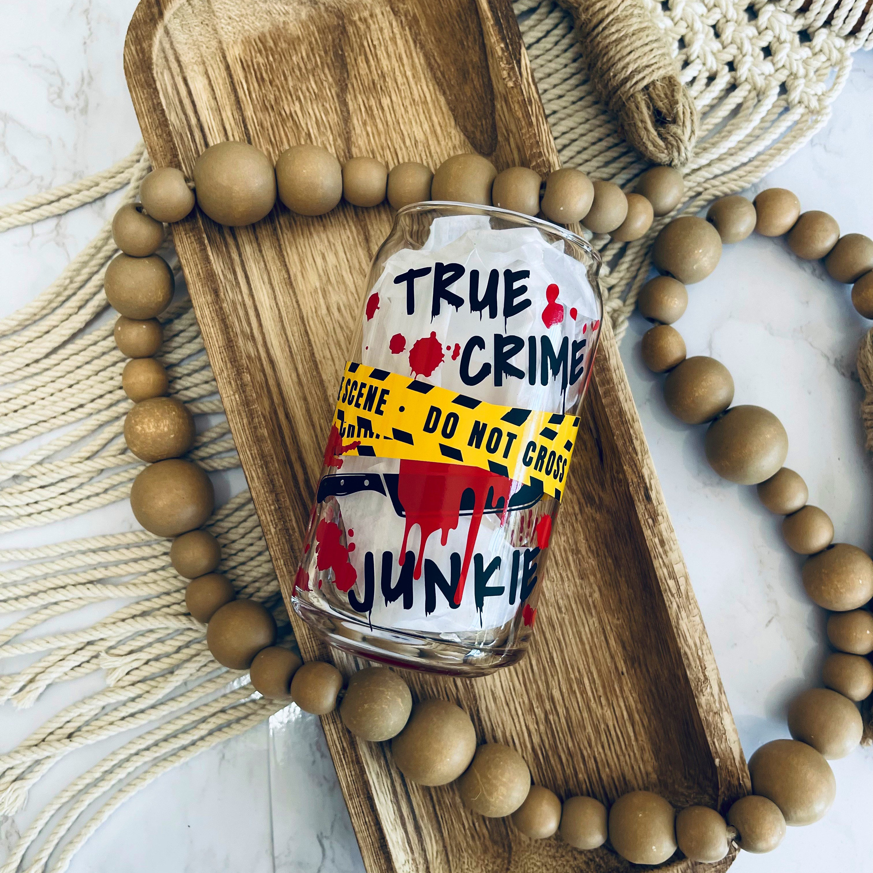 True Crime Junkie Coffee Cup Iced Coffee Cup Crime Show Cup - Etsy