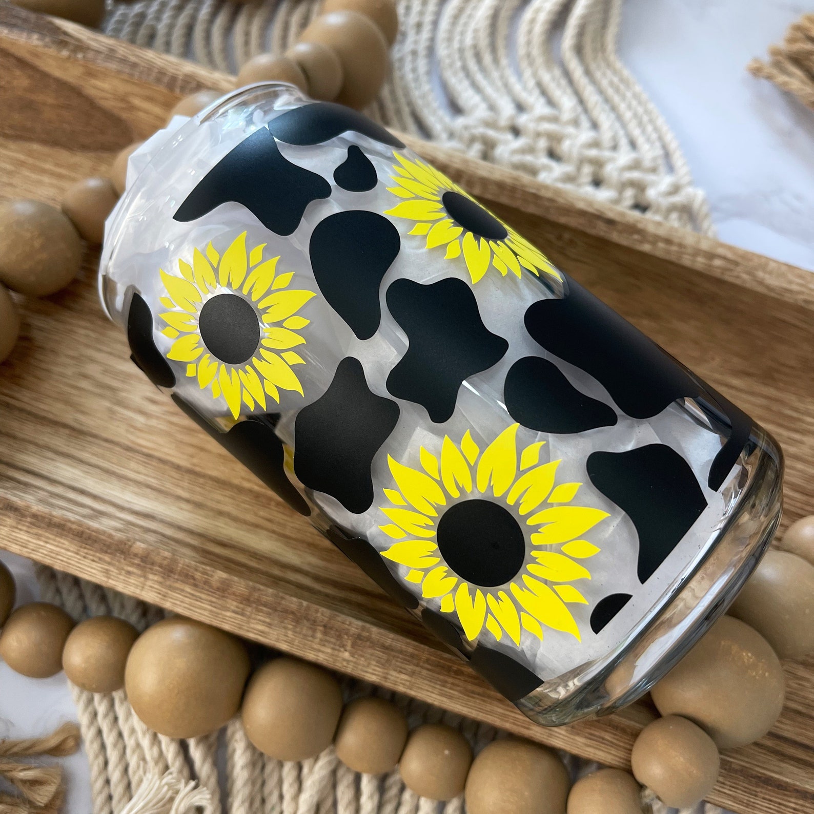 Cow Print Cup Sunflower Cow Print Cup Sunflower Coffee Cup - Etsy