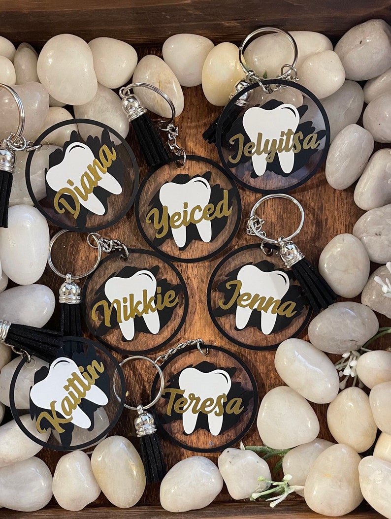 Dental Keychain Dental Assistant Gift Keychain Tooth - Etsy
