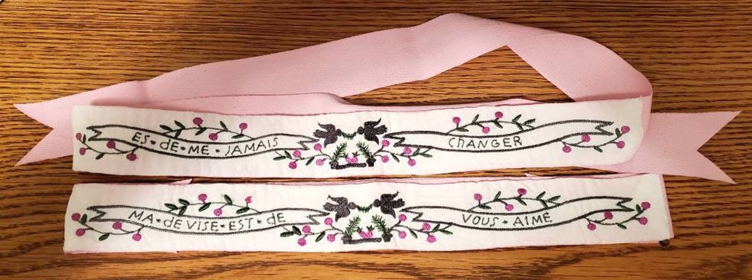 Embroidered Garters Dove& Quill-white/pink or Custom - Etsy
