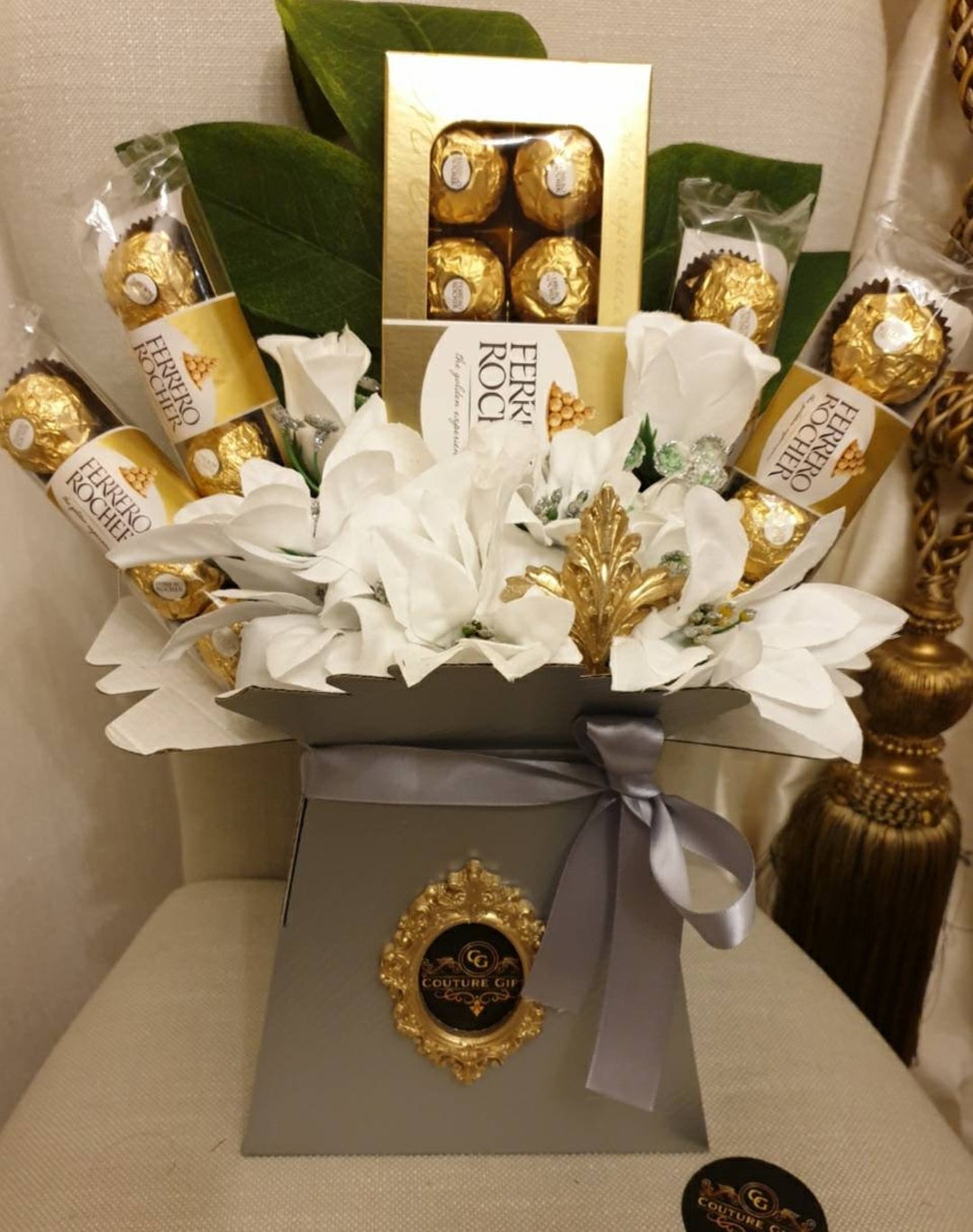 Chocolate Bouquet Silver Ferrero Silk Flowers/moulds Gift Hamper - Etsy