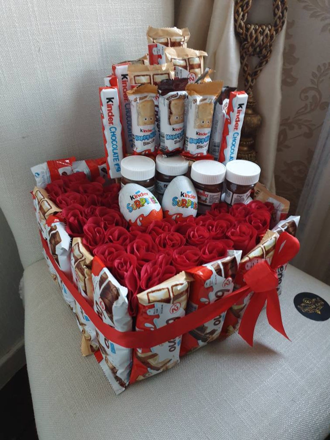 Beautiful Opulent Red Kinder Chocolate Bar Cake Gift Hamper - Etsy