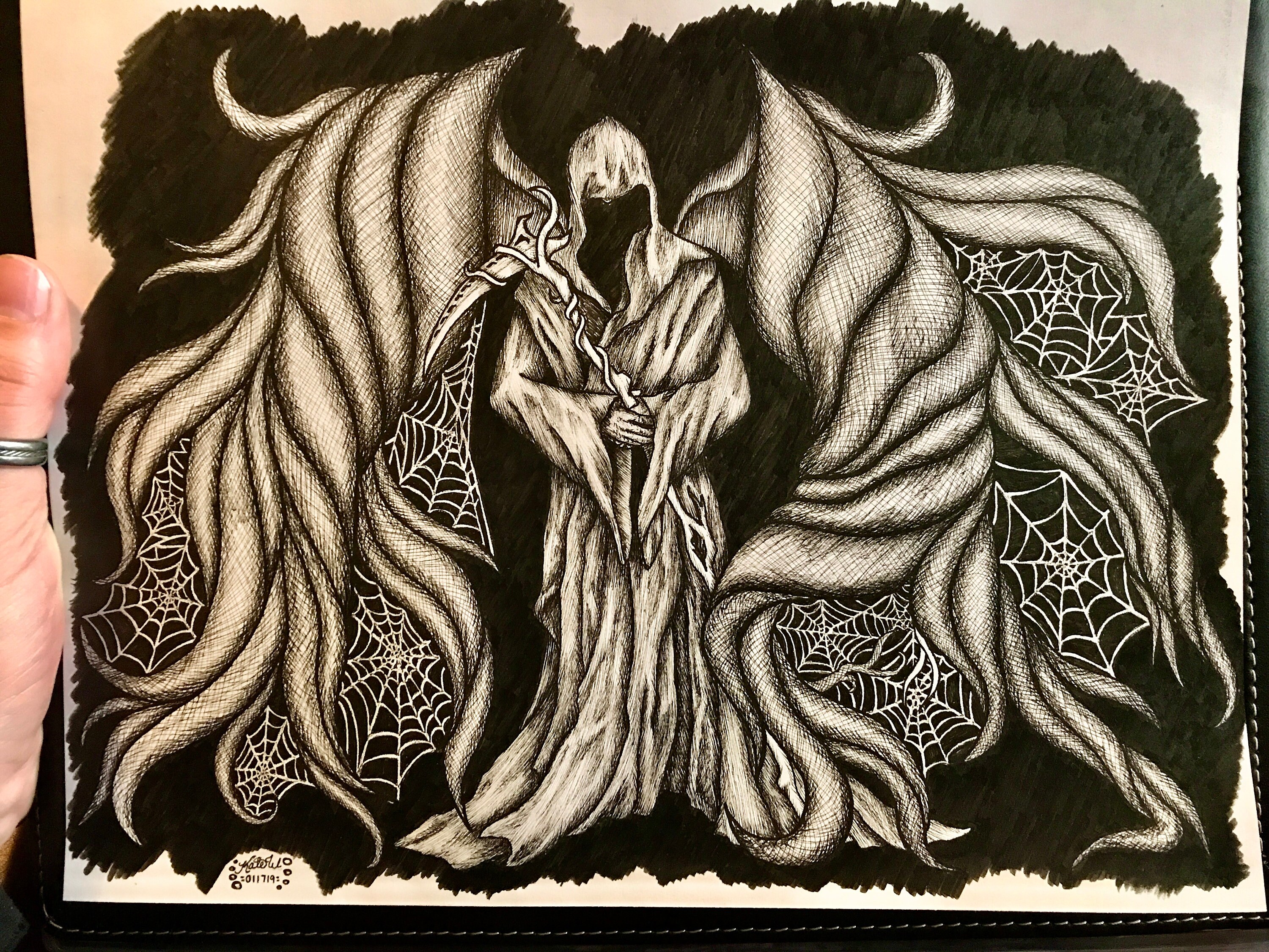 Grim Reaper 8.5x11 One of a Kind Original Pen Drawing - Etsy