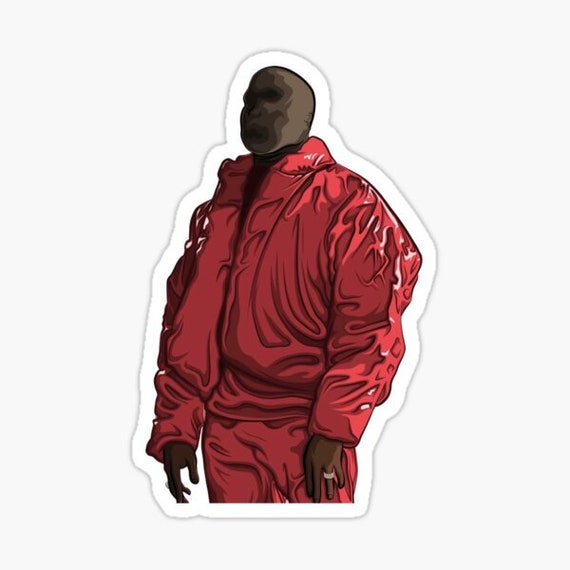 Kanye Red Jacket Donda Sticker Kanye West Sticker - Etsy