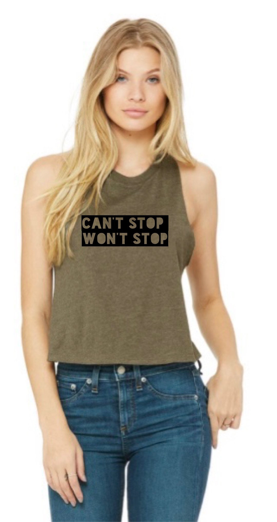 Ladies Crop Tank cant Stop Wont Stop - Etsy