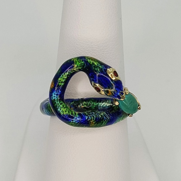 Enamel Snake Ring - Etsy