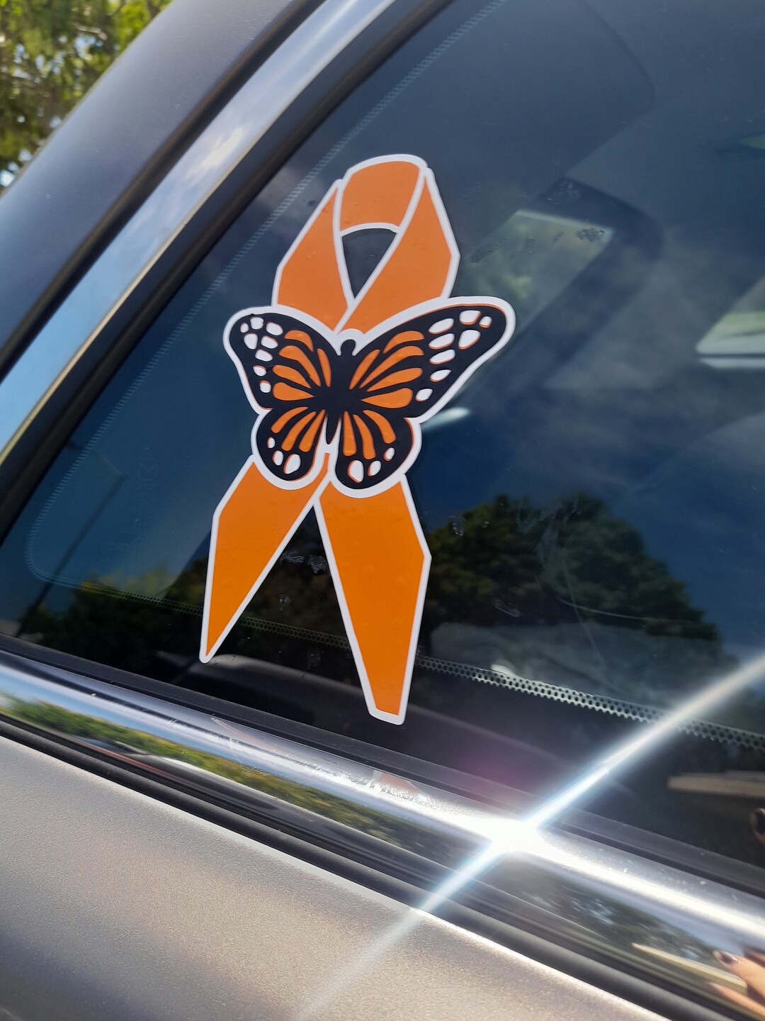 MS Butterfly Ribbon Vinyl Car Decal Sticker - Etsy