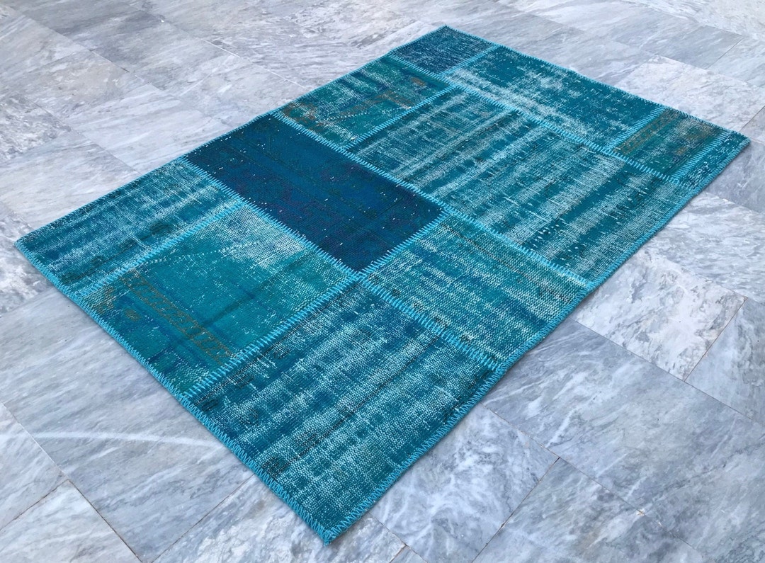 6x4 Anatolian Patch Rug 158x113 Cm, Decorative Rug Recycling Patch Rug ...