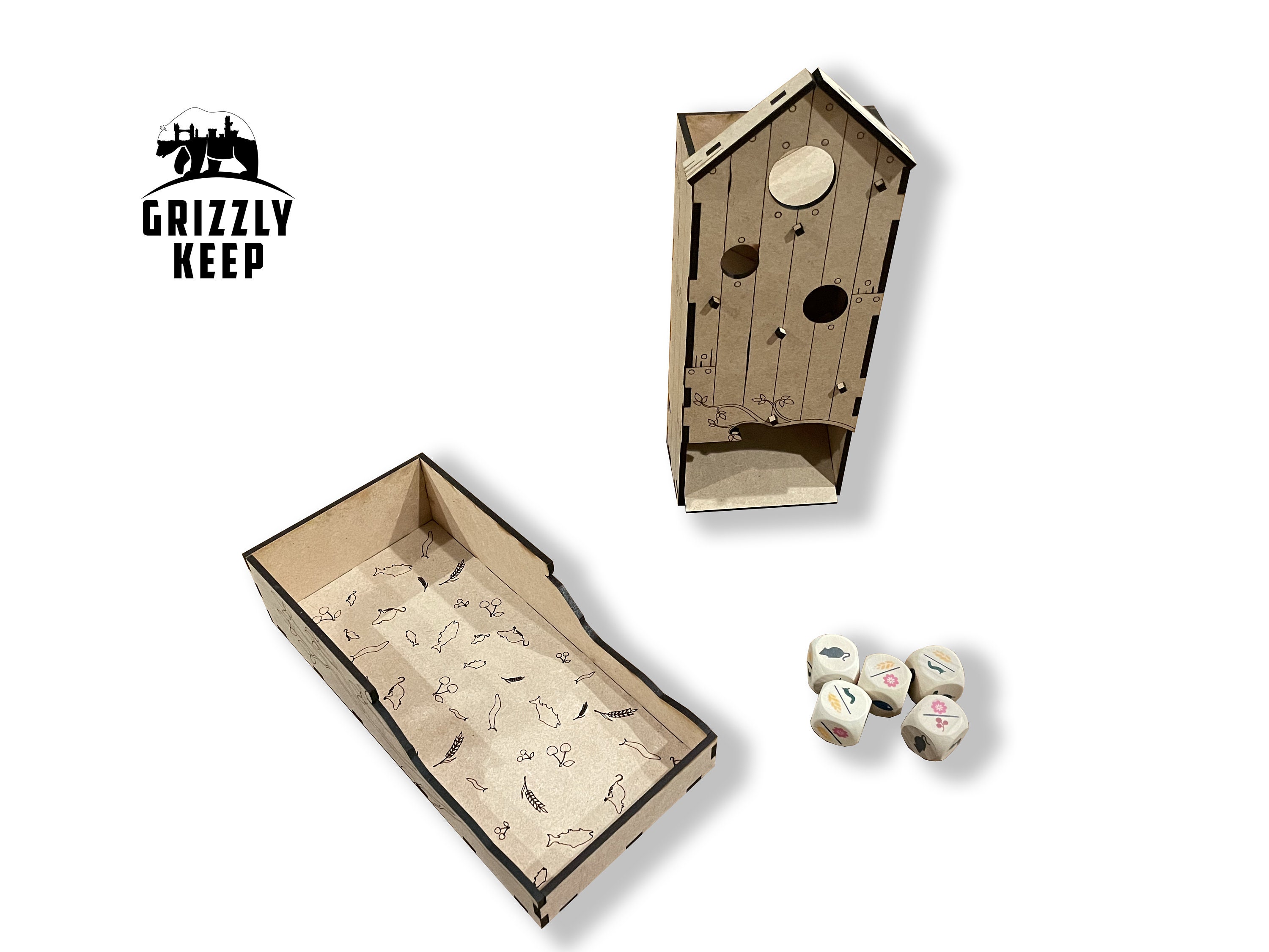 Wooden Bird Feeder Dice Tower for Wingspan European and Oceanic ...