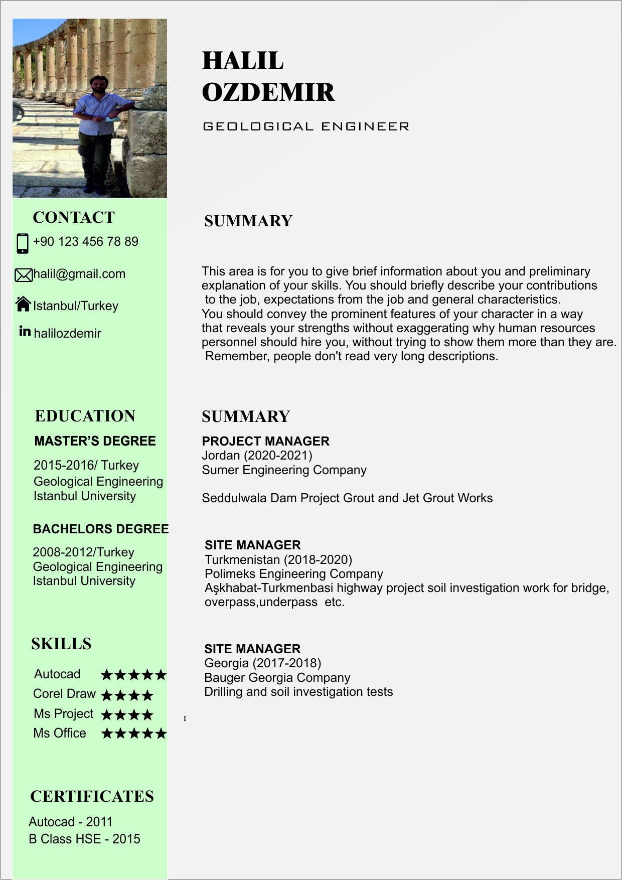 Resume Cv Modern Type Word And Corel Draw Format Etsy