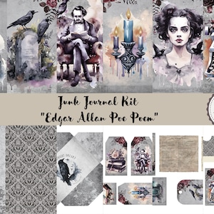 Junk Journal Edgar Allan Poe Poem Printable Kit, Digital Download ...