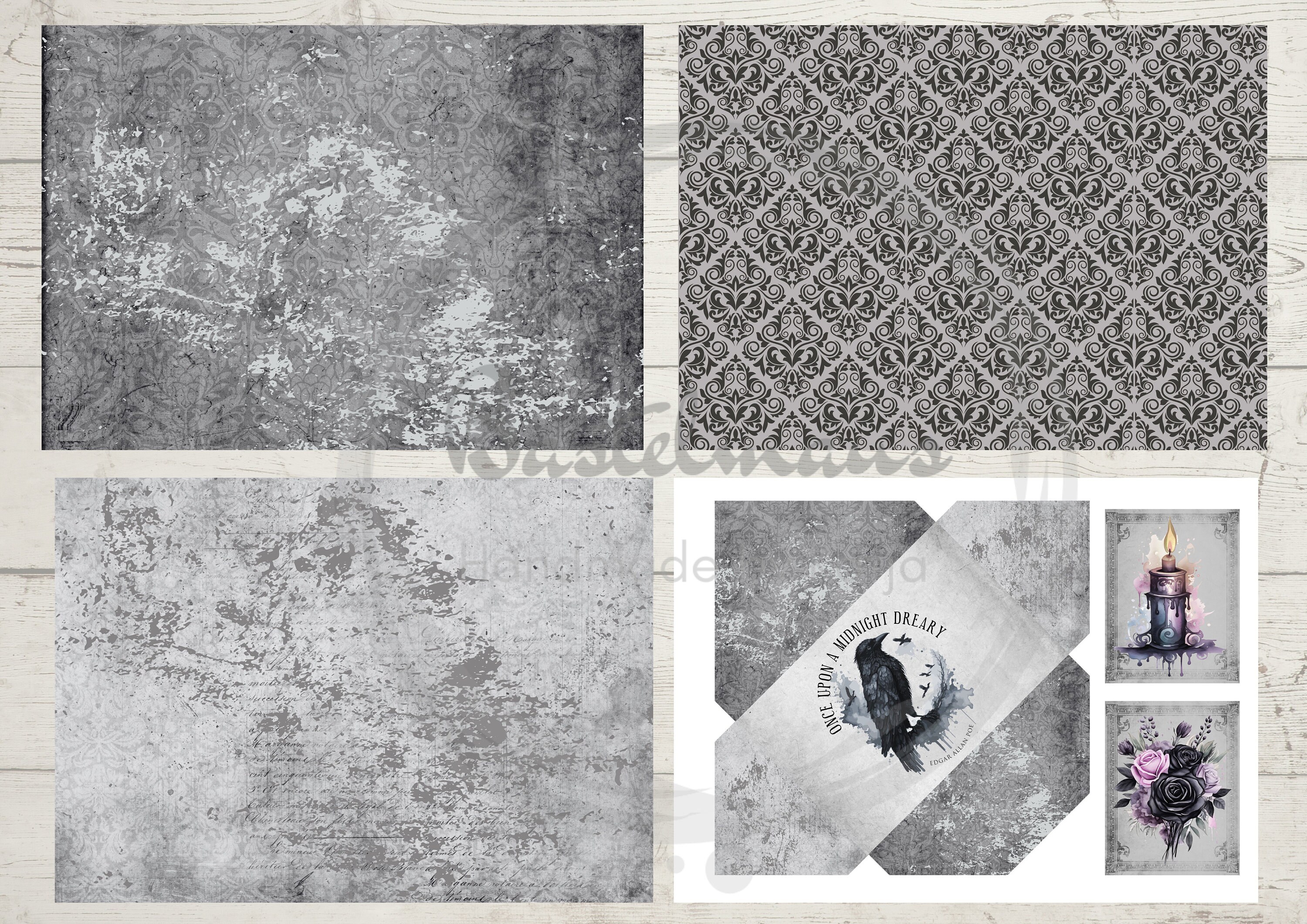 Junk Journal Edgar Allan Poe Poem Printable Kit Digital - Etsy