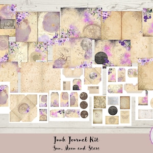 Junk Journal Sun, Moon and Stars Printable Kit, Digital Download ...