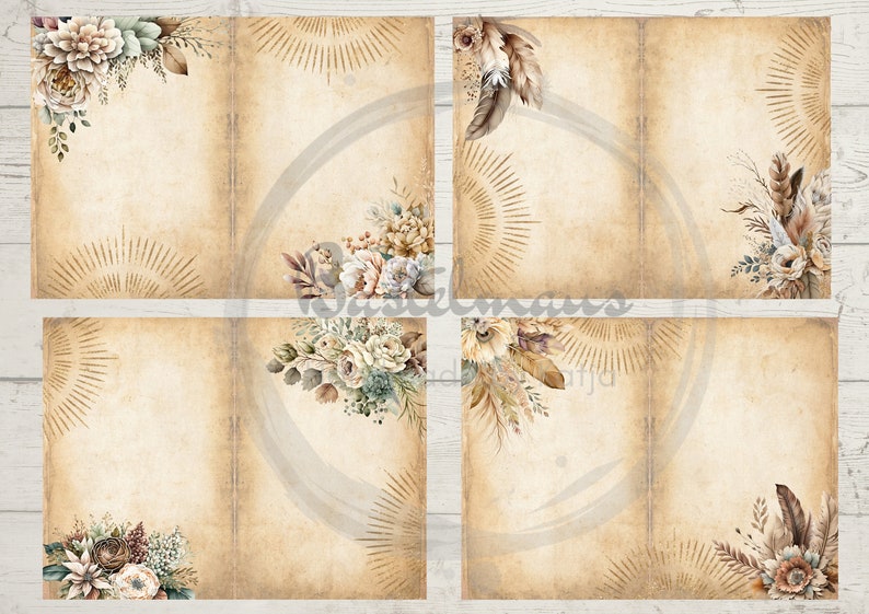 Blank and Lined Journal Pages Boho Home Printable Kit - Etsy