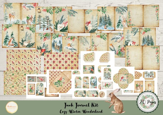 Junk Journal Cozy Winter Wonderland Printable Kit Digital - Etsy