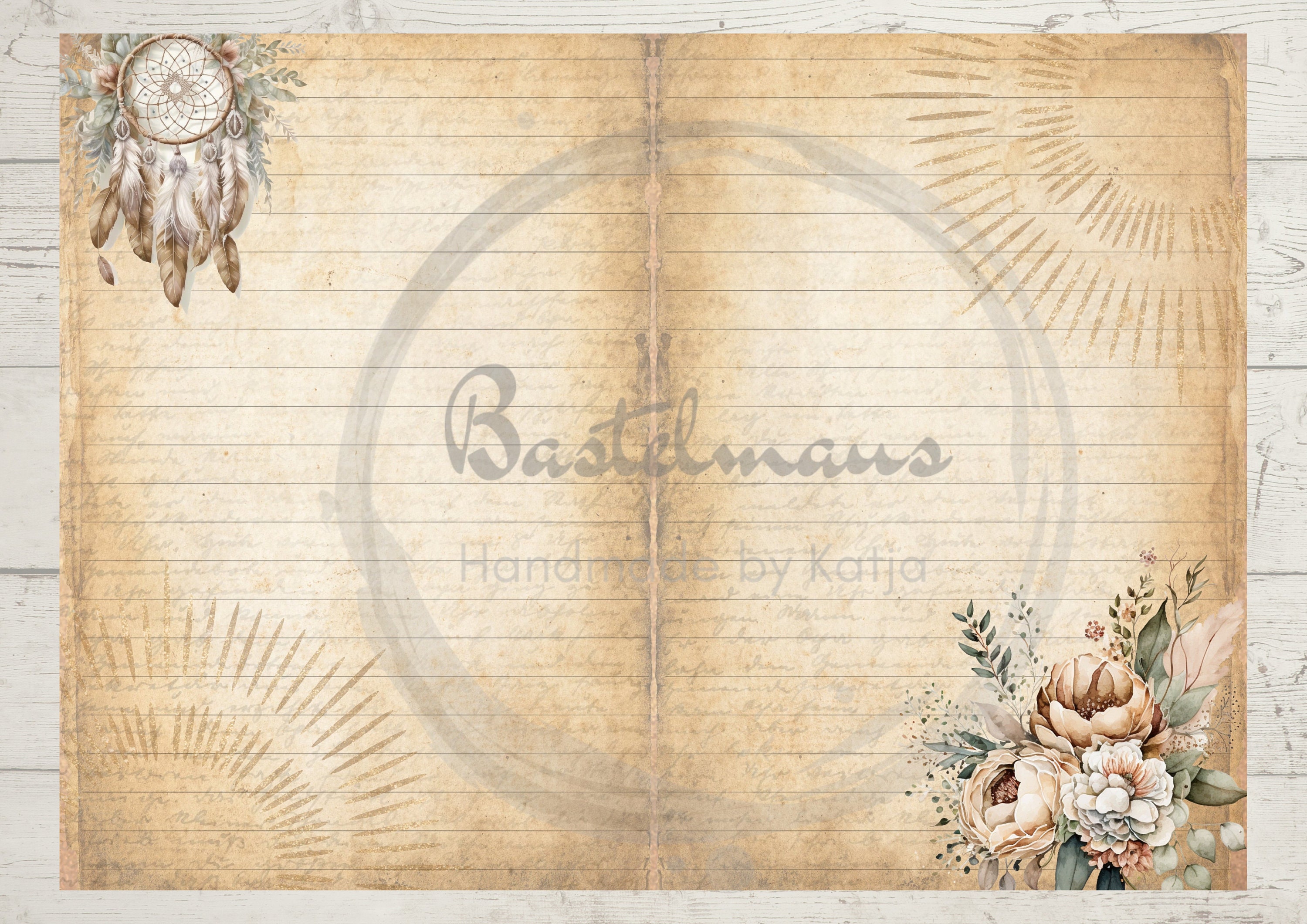 Blank and Lined Journal Pages Boho Home Printable Kit - Etsy