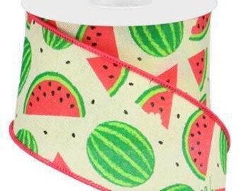 Watermelon Block Wired Ribbon by the Roll 2.5 X 10 Yards RGC1142WT - Etsy