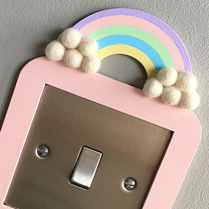 Personalised Rainbow Light Switch Surround Pastel Rainbow - Etsy UK