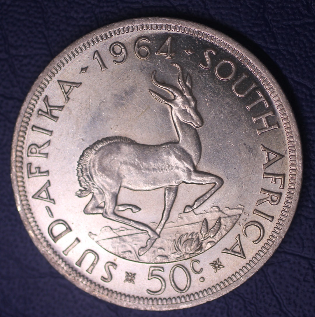 1964 South Africa Jan Van Riebeeck 50 Cents Silver Coin UNC - Etsy