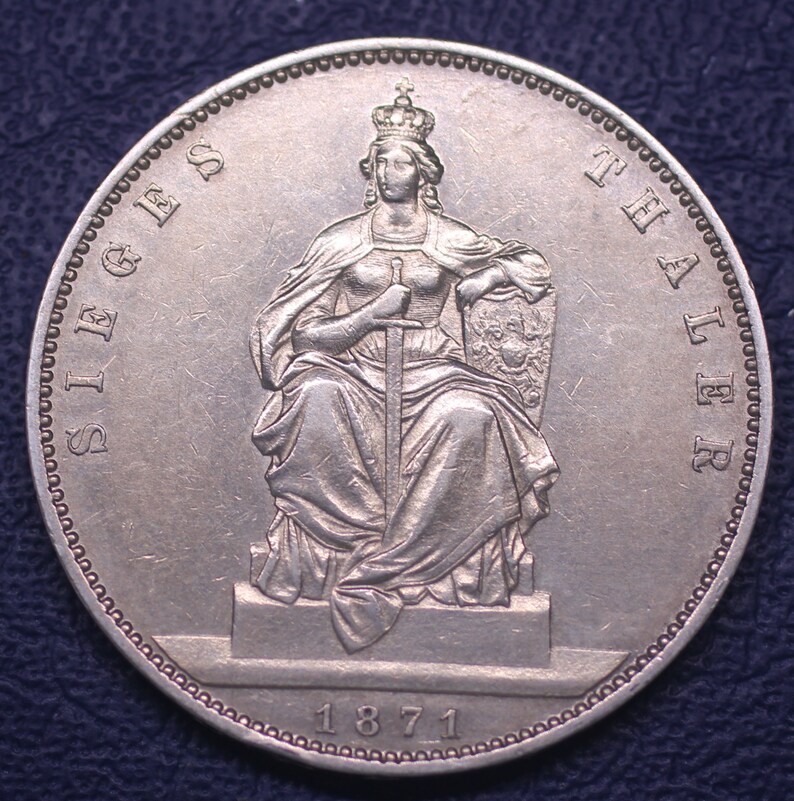 1871 Germany King Wilhelm I Prussia 1 Sieges Thaler Silver Coin - Etsy