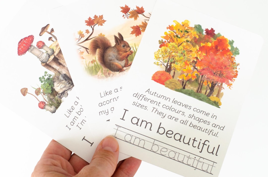 X6 Autumn Positive Affirmation Cards for Children // Mindfulness for ...