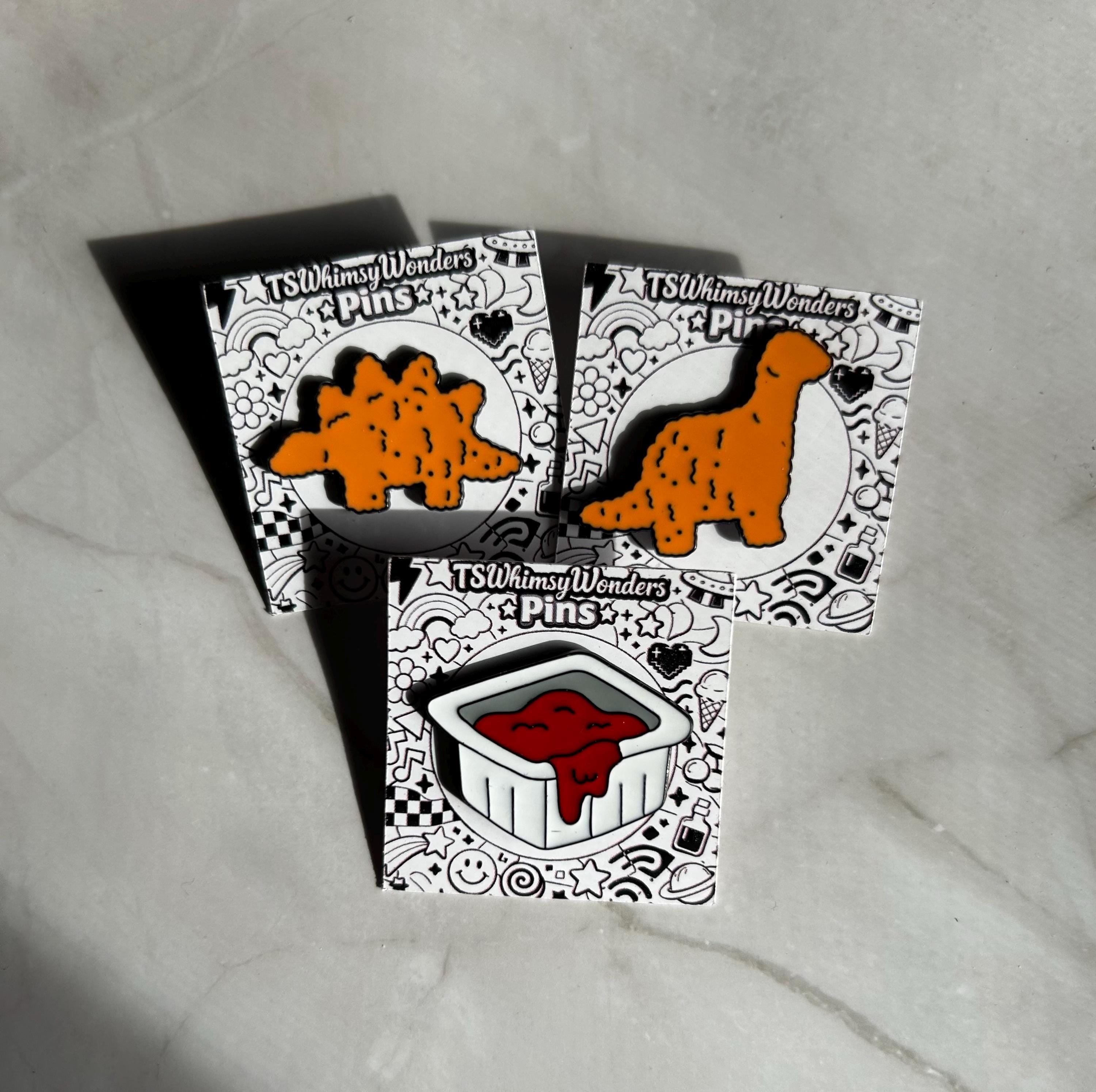 Dino Nuggies Zinc Alloy Cute Dinosaur Enamel Pin Brooches With Dipping ...