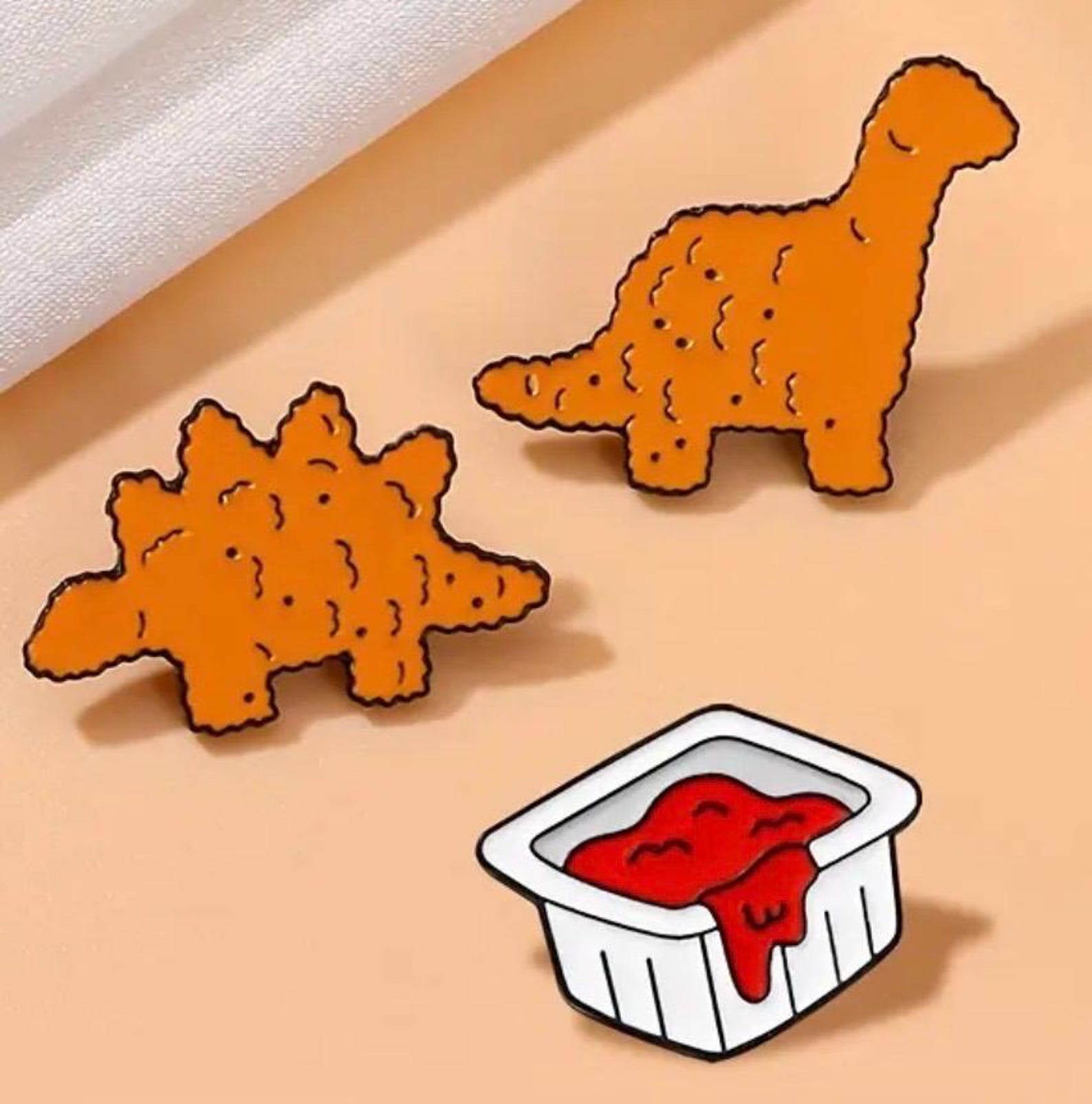 Dino Nuggies Zinc Alloy Cute Dinosaur Enamel Pin Brooches With Dipping ...