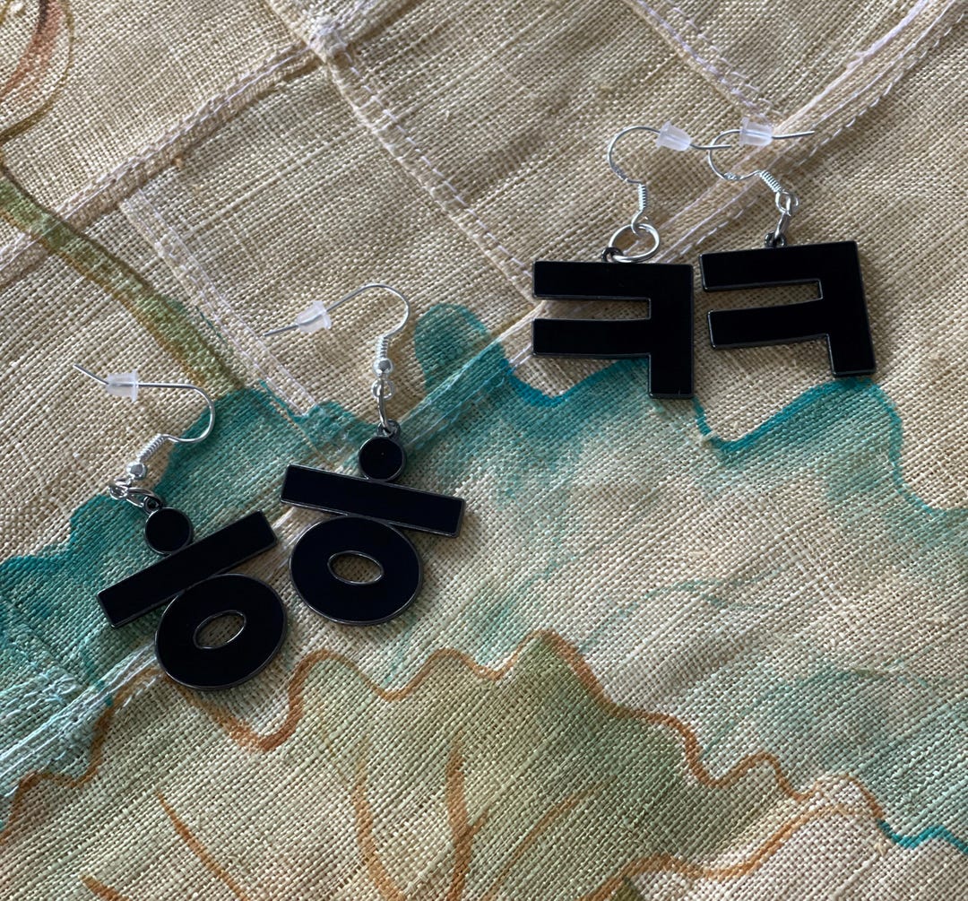 Korean Alphabet Earrings - ㅋ & ㅎ Hangul Consonant | K-pop Inspired Gift ...