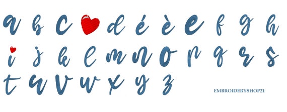 Ricamo Digitale Jef EMBROIDERY Font Coursive Letters Jef - Etsy