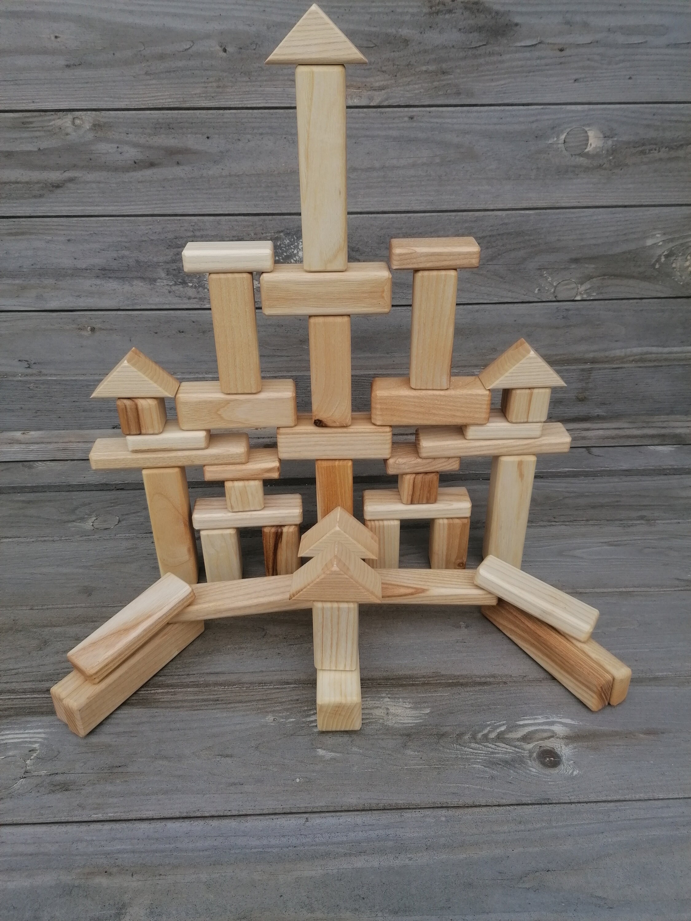 Natural Wooden Building Blocksfor Toddlers and for Kids - Etsy