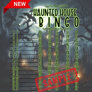 PYP Pro 15 Line Bingo Board, Haunted Halloween Bingo - Etsy