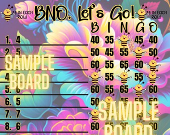 PYP Pro WTA Bingo New Years Bingo 100 in Each Row - Etsy