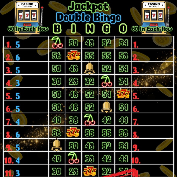 60 Bingo Board - Etsy