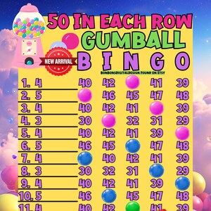 50 in Each Row 15 Line Bingo Board, Pyp Themed Bingo - Etsy