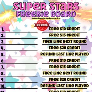 Super Stars PYP Freebie Bingo Board, Customer Appreciation Bingo Board ...
