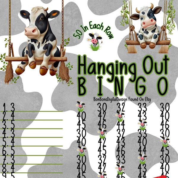 Cow Bingo - Etsy