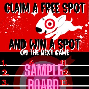 Win A Free Spot on Your Main Bingo Board, Free Spot Bingo, PYP, WTA, HR ...