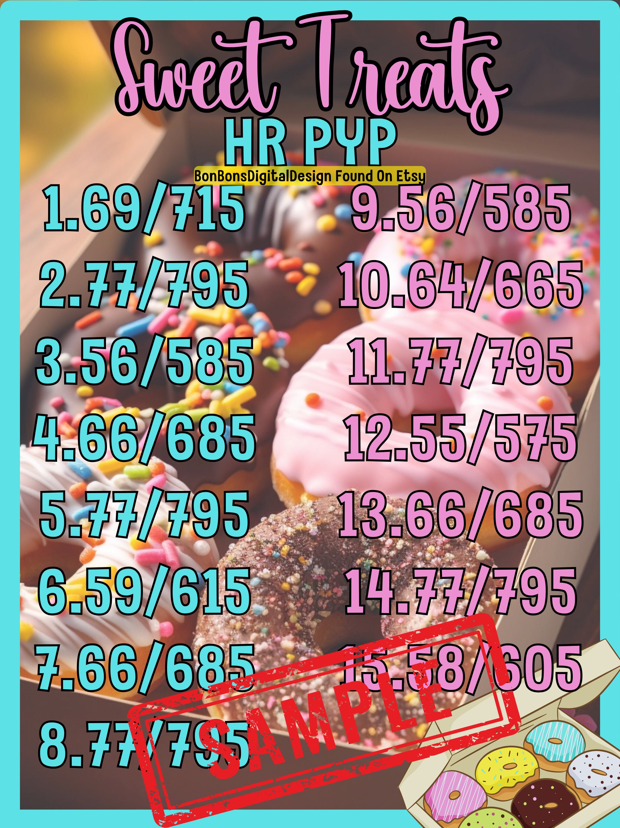 High Roller HR PYP 15 Line Bingo Board, HR Bingo Board - Etsy