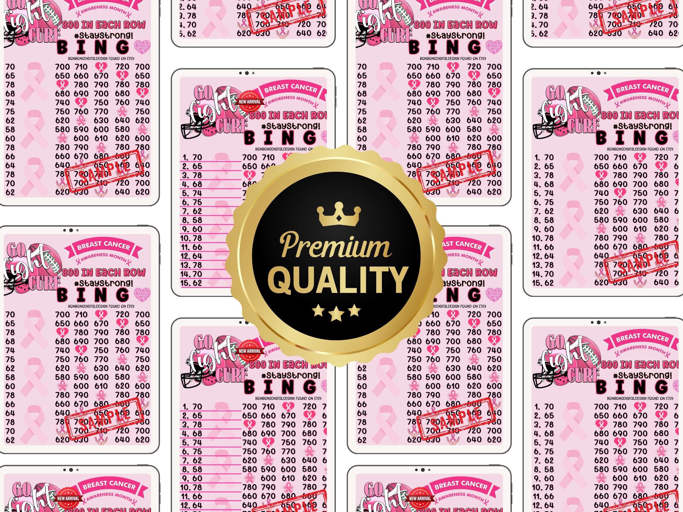 800 HR PYP Pro WTA 15 Line Bingo Board 800 in Each Row High - Etsy