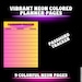 Vibrant Neon Planner Pages and Covers for Goodnotes, Daily Life Tracker ...