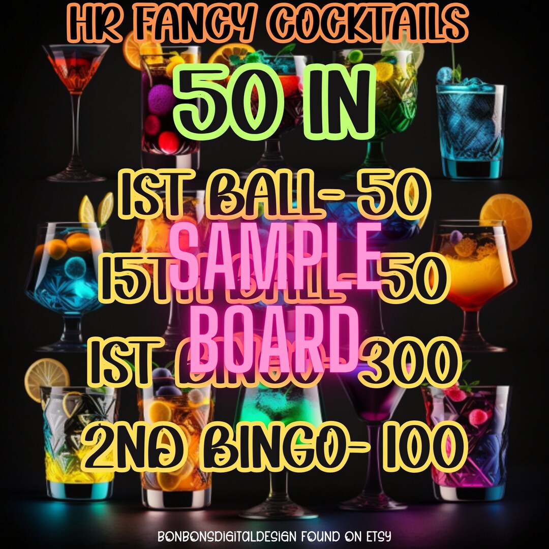 4 Winners HR 50 in PYP 15 Line Bingo Board, High Roller Bingo Board ...