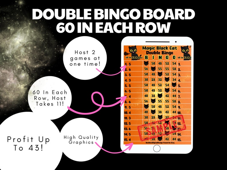 Double Bingo 60 PYP Pro WTA 15 Line Bingo Board - Etsy