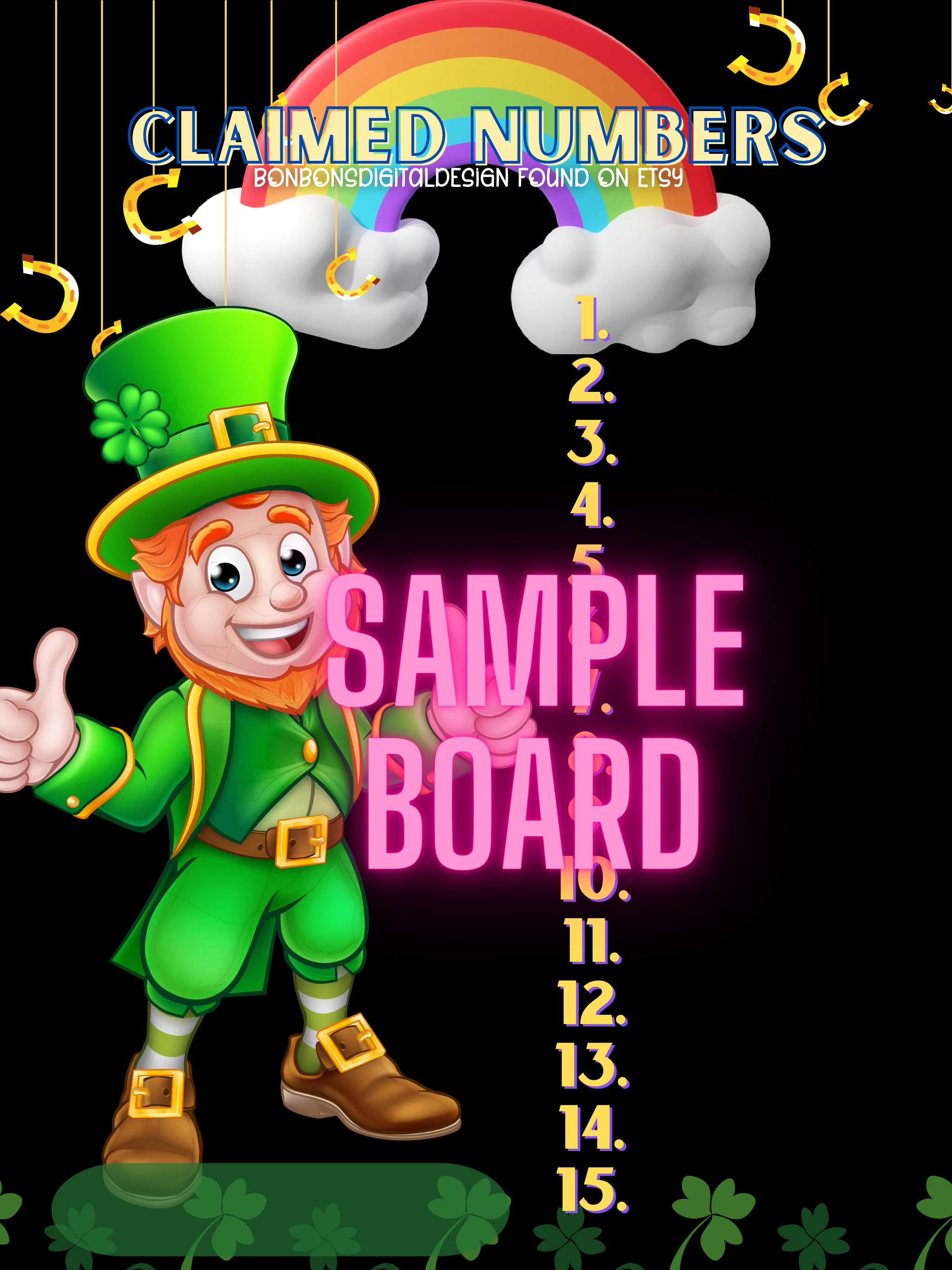 Lucky Day PYP 15 Line St Patricks Day Bingo Board , Good Luck Bingo ...