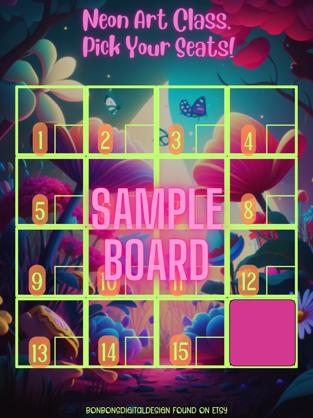 Art Class 15 Line Customizable 15 Line Bingo Board, Math Class Bingo ...