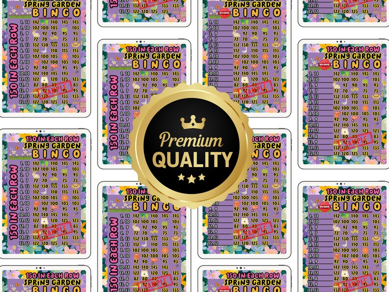 150 PYP Pro WTA 15 Line Bingo Board , Spring Time Bingo, 150 in Each ...