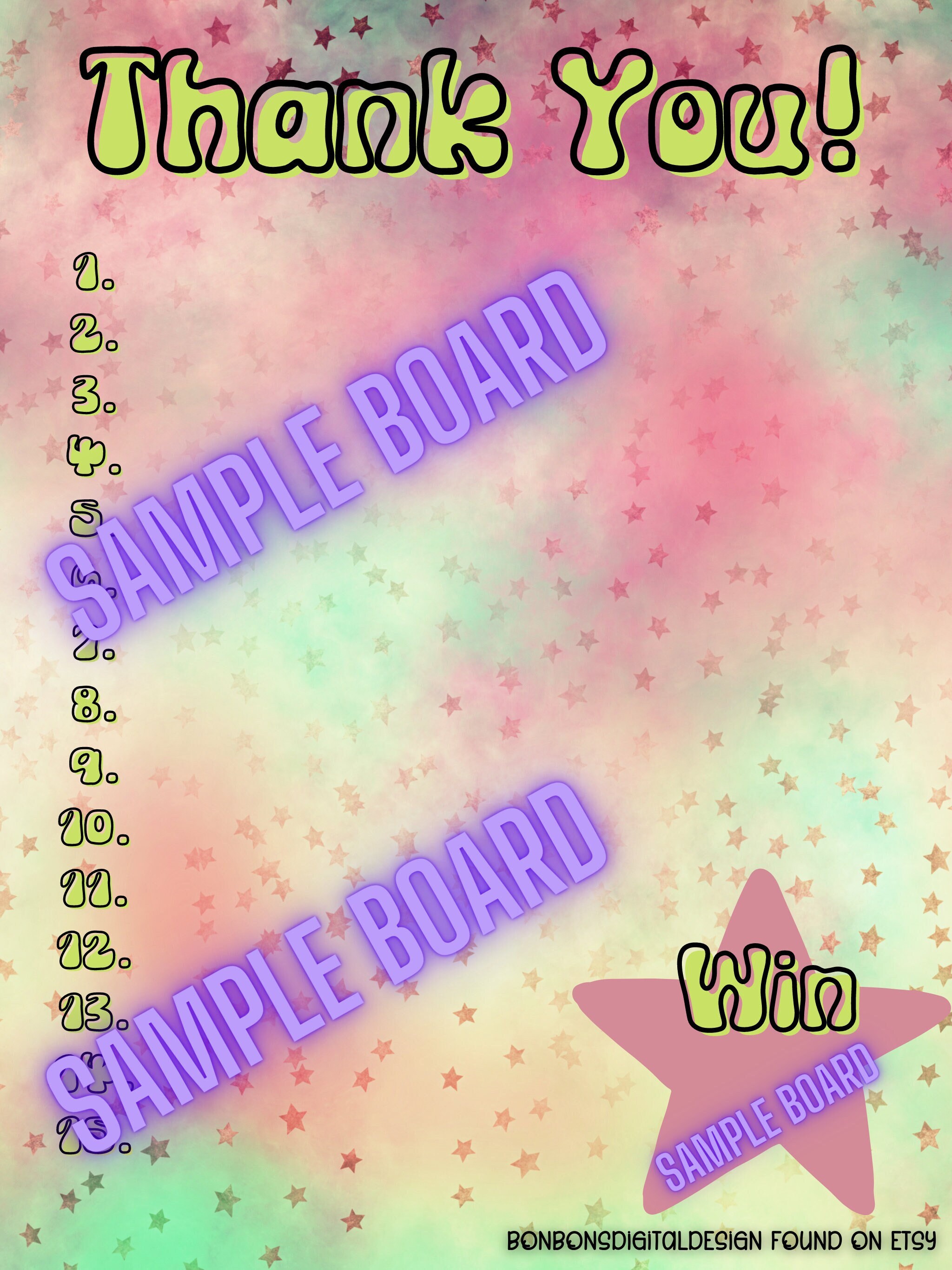 Appreciation Bingo Board Thank You Bingo Board - Etsy