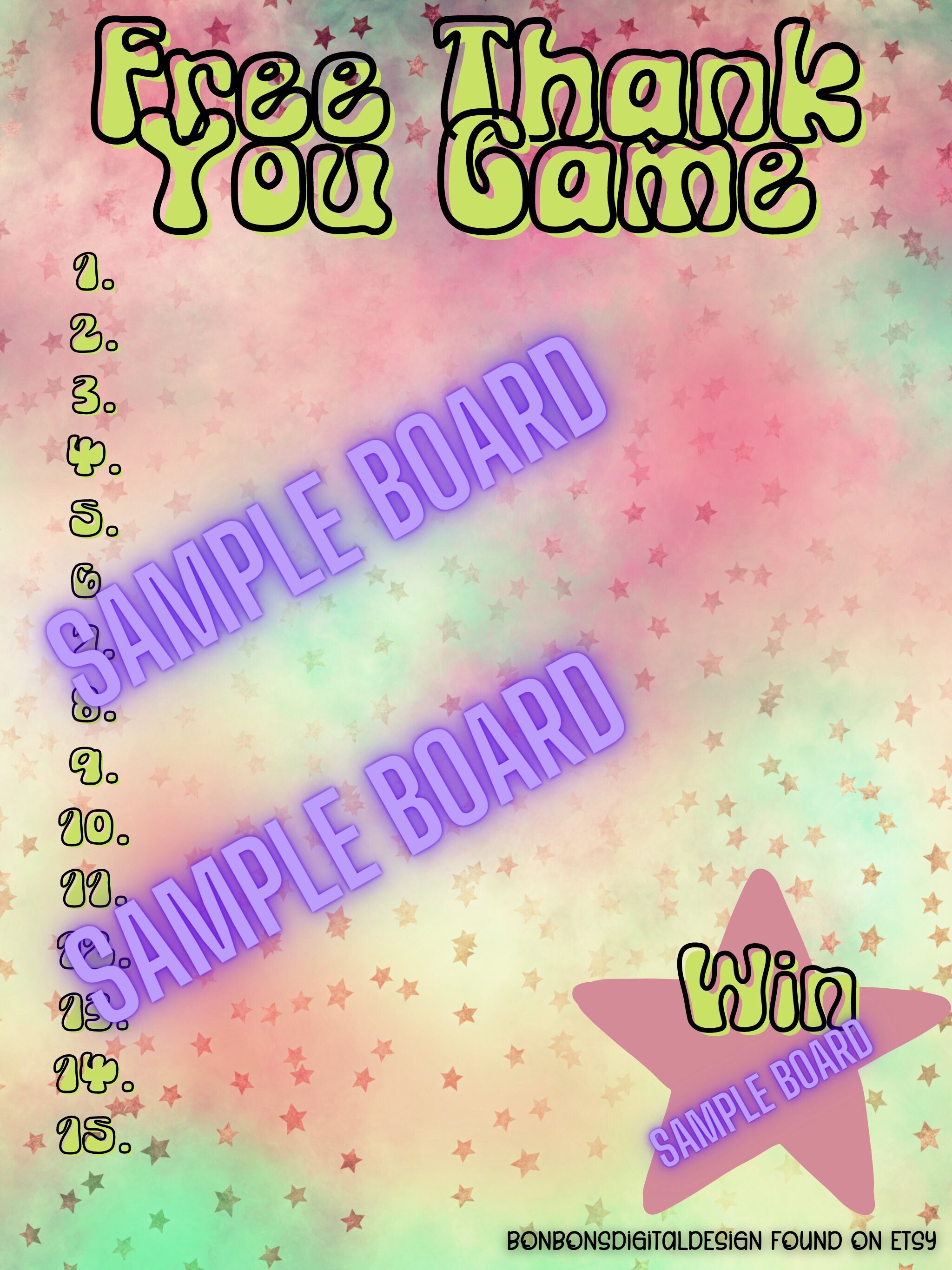 Appreciation Bingo Board Thank You Bingo Board - Etsy