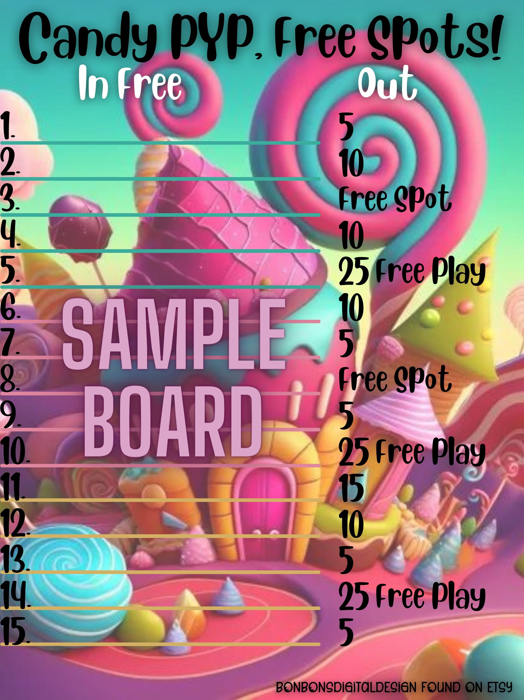 Candy Land PYP Freebie Bingo Board, Customer Appreciation Bingo Board ...